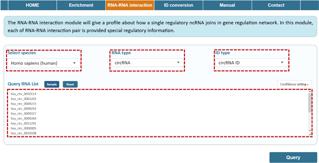 Rnaenrich A Web Server For Non Coding Rna Enrichment